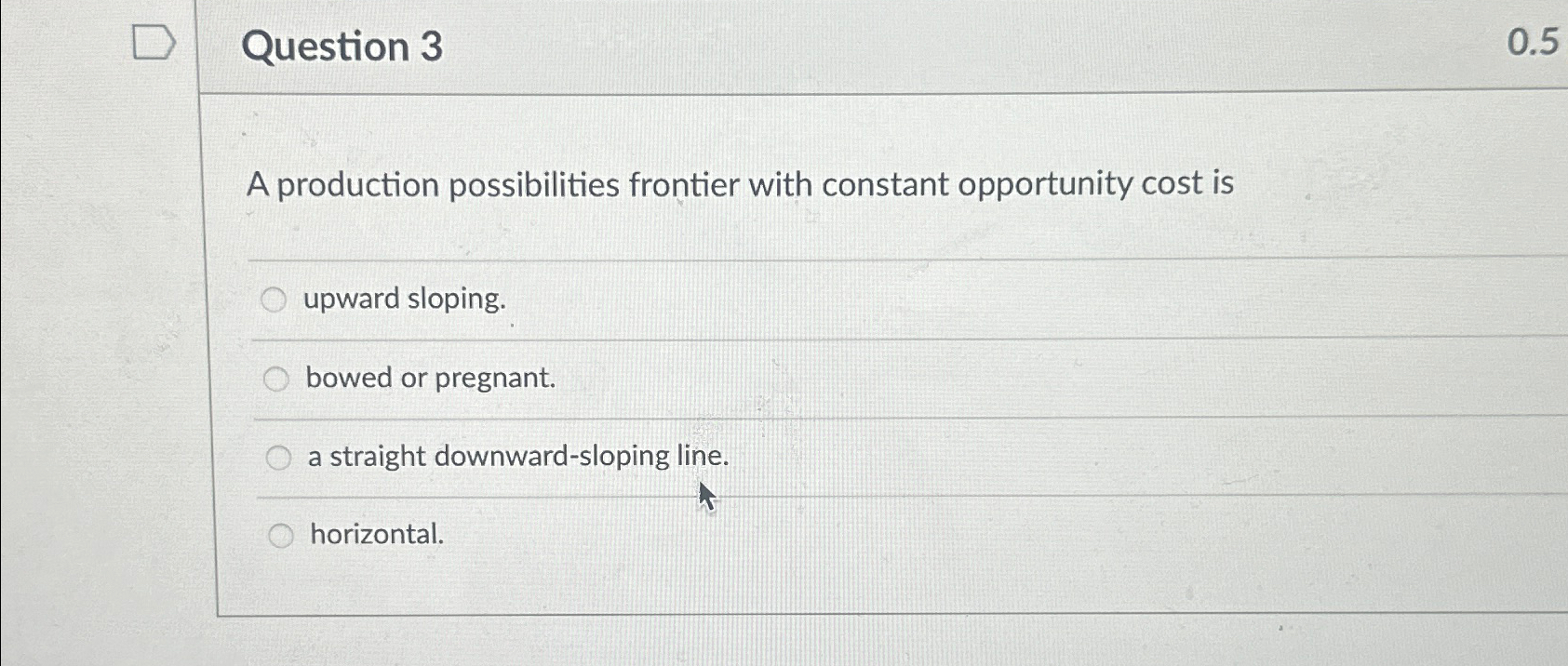 Solved Question 3A production possibilities frontier with | Chegg.com