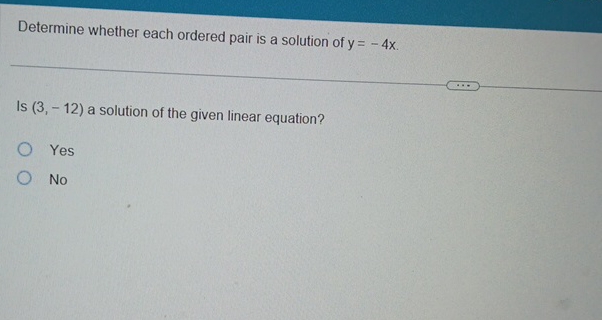 Solved Determine whether each ordered pair is a solution of | Chegg.com
