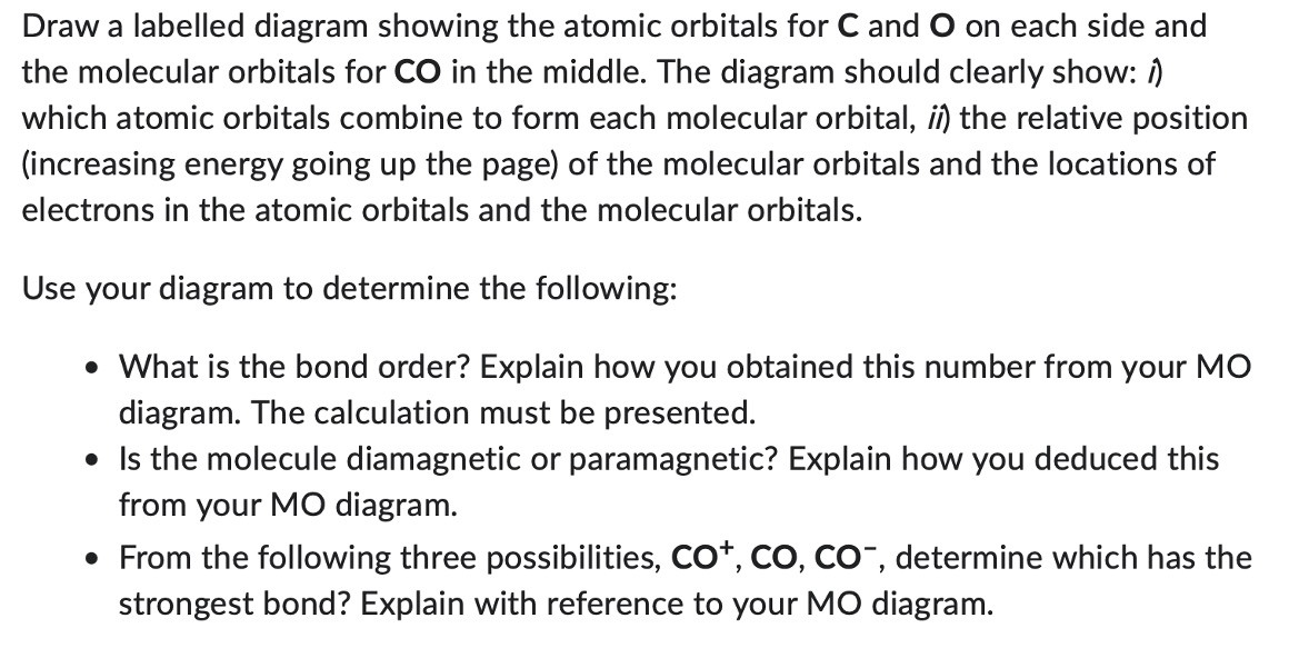 Draw a labelled diagram showing the atomic orbitals | Chegg.com