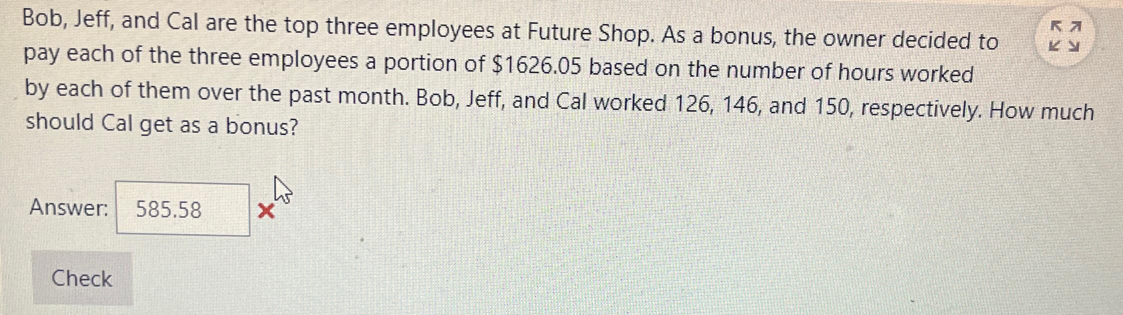 Solved Bob, Jeff, and Cal are the top three employees at | Chegg.com