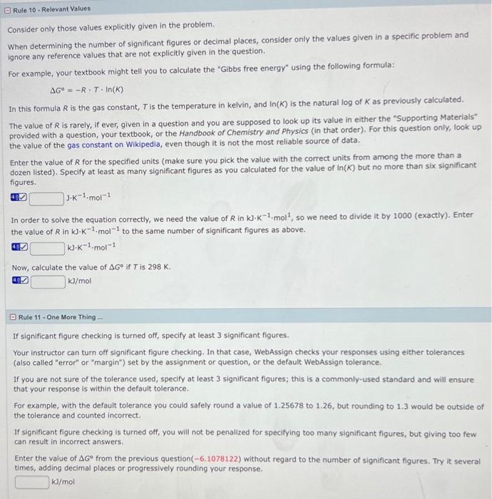 Solved Rule 10. Relevant Values Consider only those values | Chegg.com