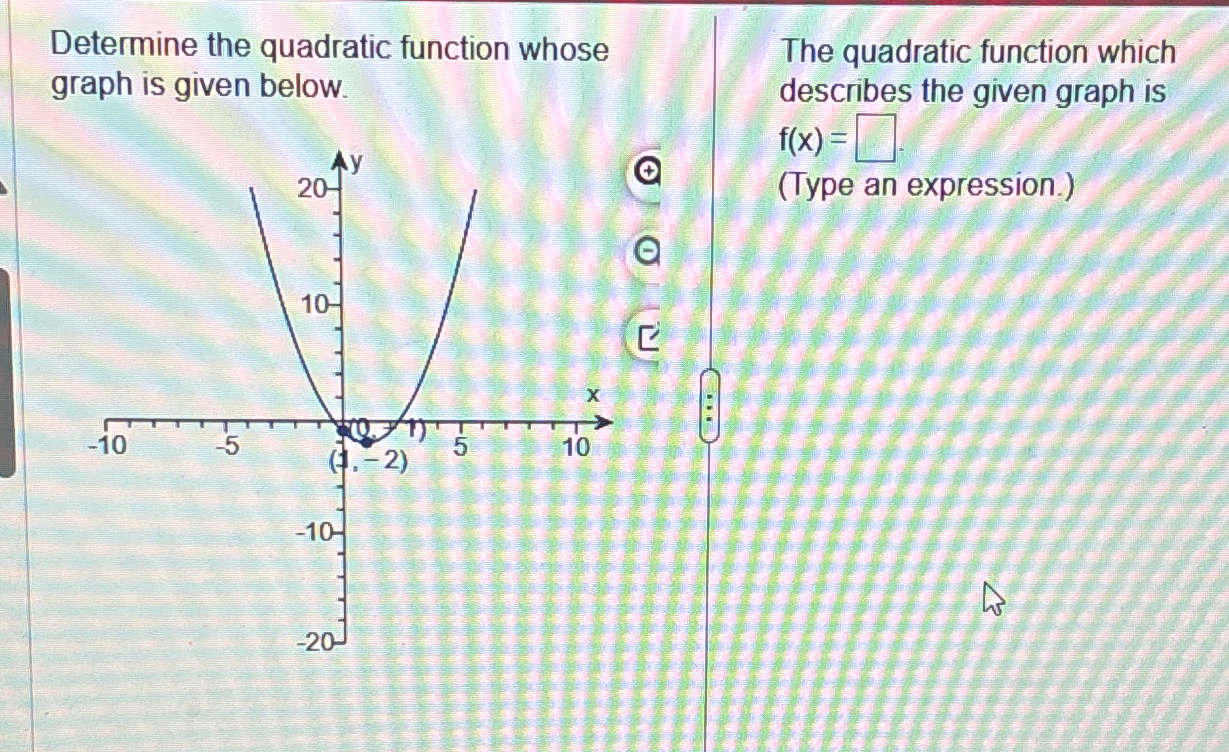 Solved Determine the quadratic function whose graph is given | Chegg.com