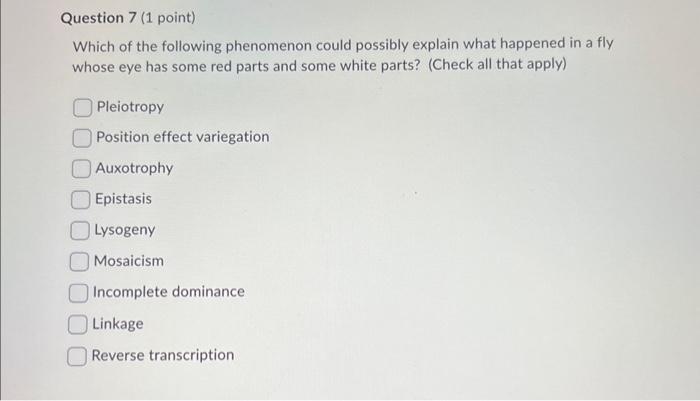 Solved Which of the following phenomenon could possibly | Chegg.com