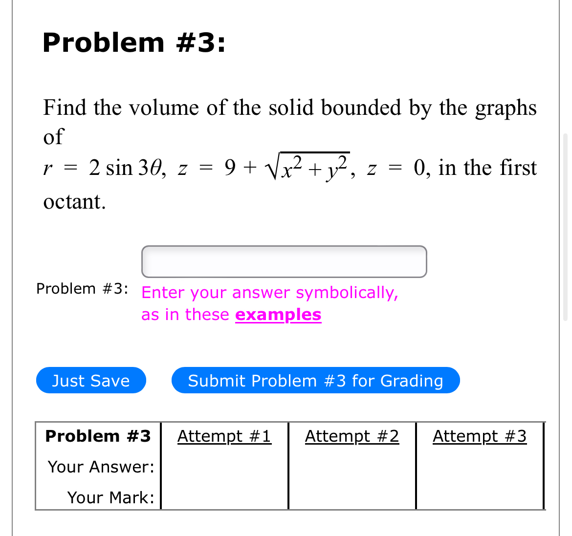 Solved Problem #3:Find the volume of the solid bounded by | Chegg.com