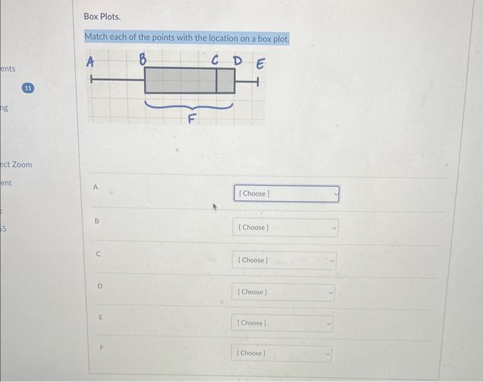 Solved Match each of the points with the location on a box | Chegg.com