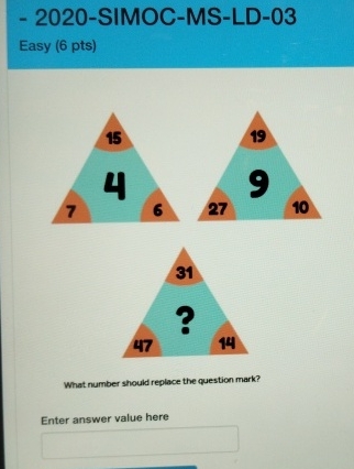 Solved -2020-SIMOC-MS-LD-03Easy ( 6 ﻿pts)What number should | Chegg.com