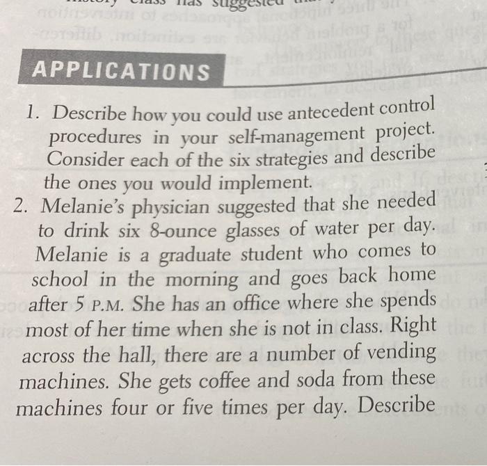 Solved 1. Describe how you could use antecedent control | Chegg.com