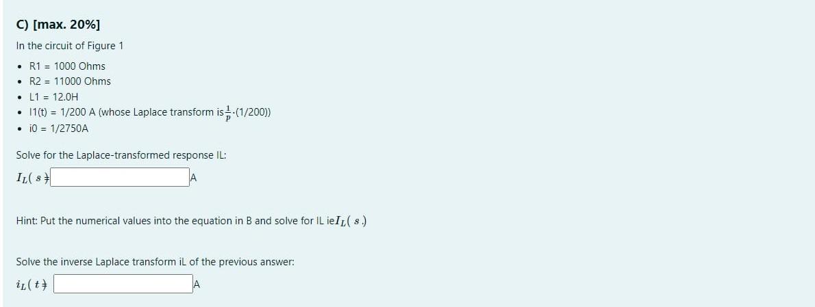 Solved B) [max.15%] Write the equation of the loop current | Chegg.com
