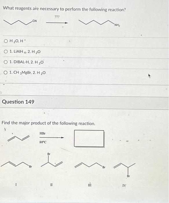 Solved What reagents are necessary to perform the following | Chegg.com