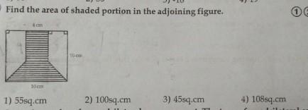 Solved Find the area of shaded portion in the adjoining | Chegg.com