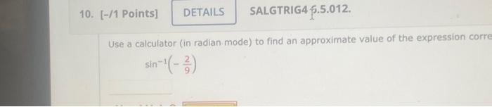 Solved Use a calculator (in radian mode) to find an | Chegg.com