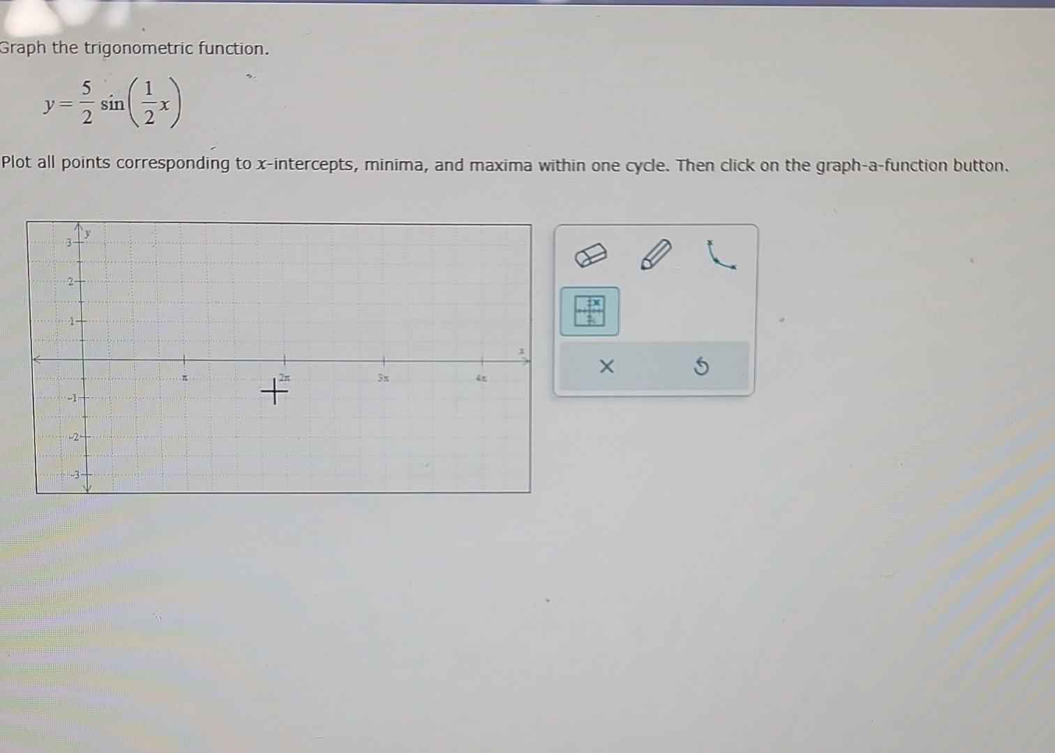 Solved Graph the trigonometric function. y=25sin(21x) Plot | Chegg.com