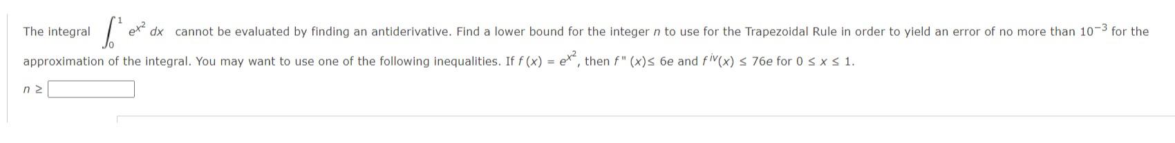 Solved approximation of the integral. You may want to use | Chegg.com