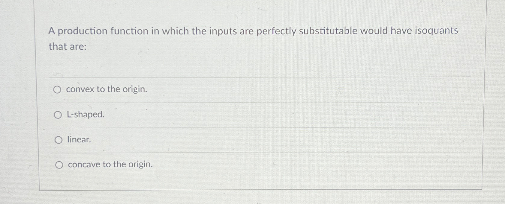 Solved A production function in which the inputs are | Chegg.com