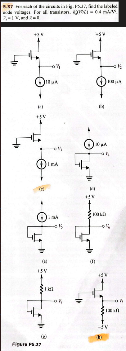 Solved (c)5.37 ﻿For each of the circuits in Fig. P5.37, | Chegg.com