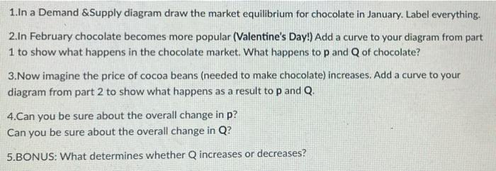 Solved 1.In a Demand &Supply diagram draw the market | Chegg.com