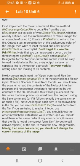 Solved 12:42 4 al 80% Lab 10 Unit 6 Lab 10: ArrayLists and | Chegg.com