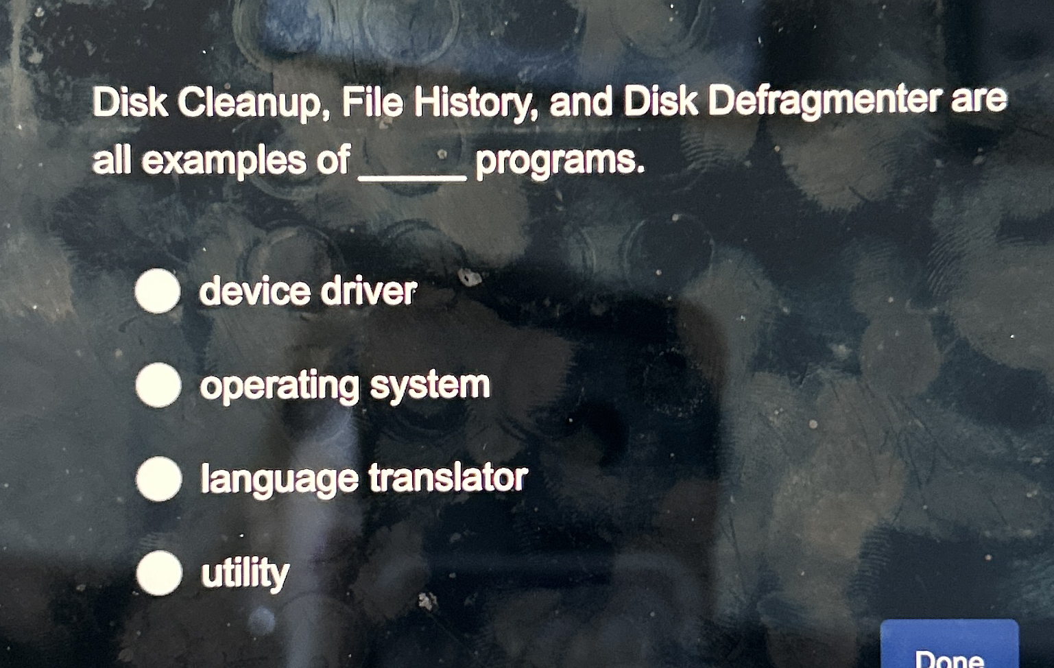 Solved Disk Cleanup, File History, and Disk Defragmenter are | Chegg.com