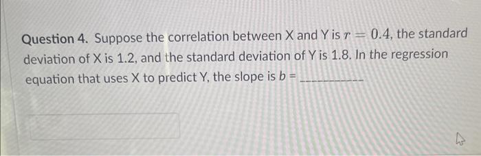 Solved Question 4. Suppose the correlation between X and Y | Chegg.com