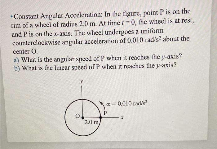 Solved - Constant Angular Acceleration: In the figure, point | Chegg.com