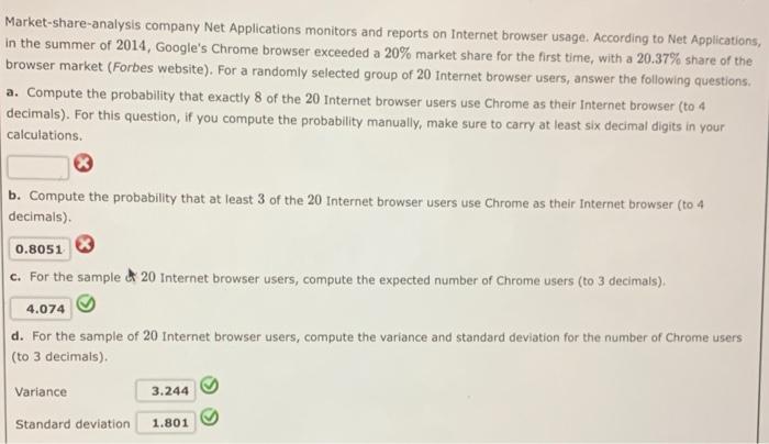Solved Market-share-analysis company Net Applications | Chegg.com