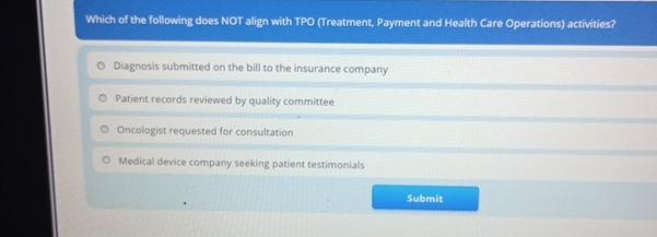 Solved Which of the following does NOT align with TPO | Chegg.com