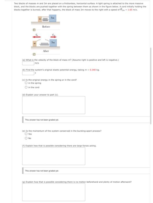 Solved Two blocks of masses and Smare placed on a frictions, | Chegg.com