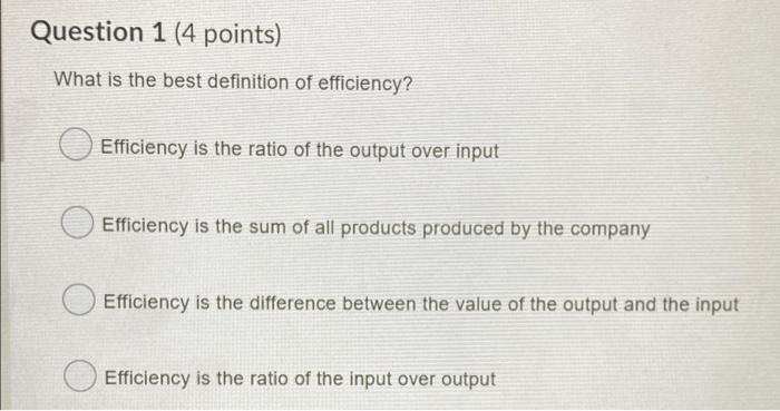 Solved Question 1 (4 points) What is the best definition of | Chegg.com