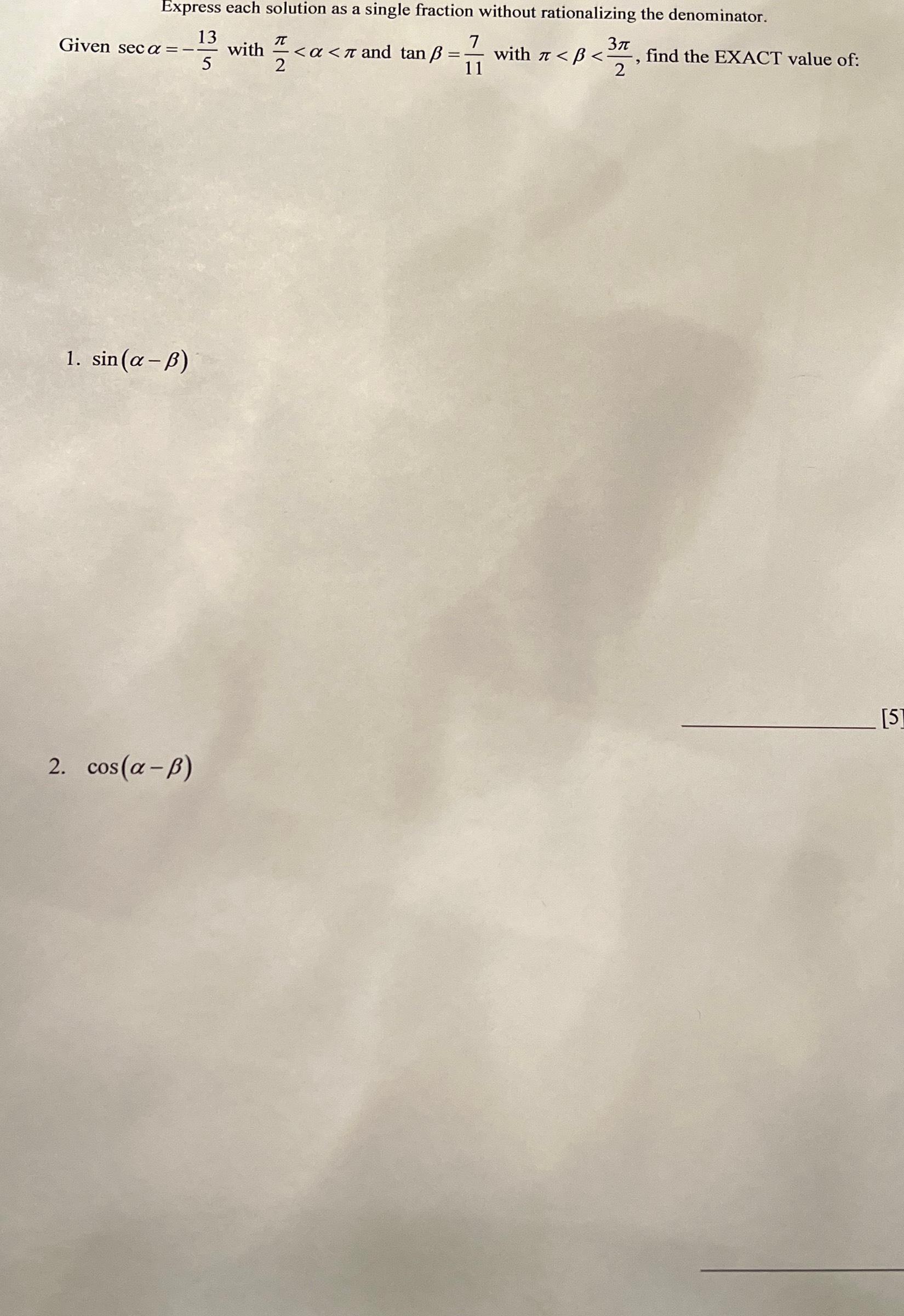Solved Express each solution as a single fraction without | Chegg.com