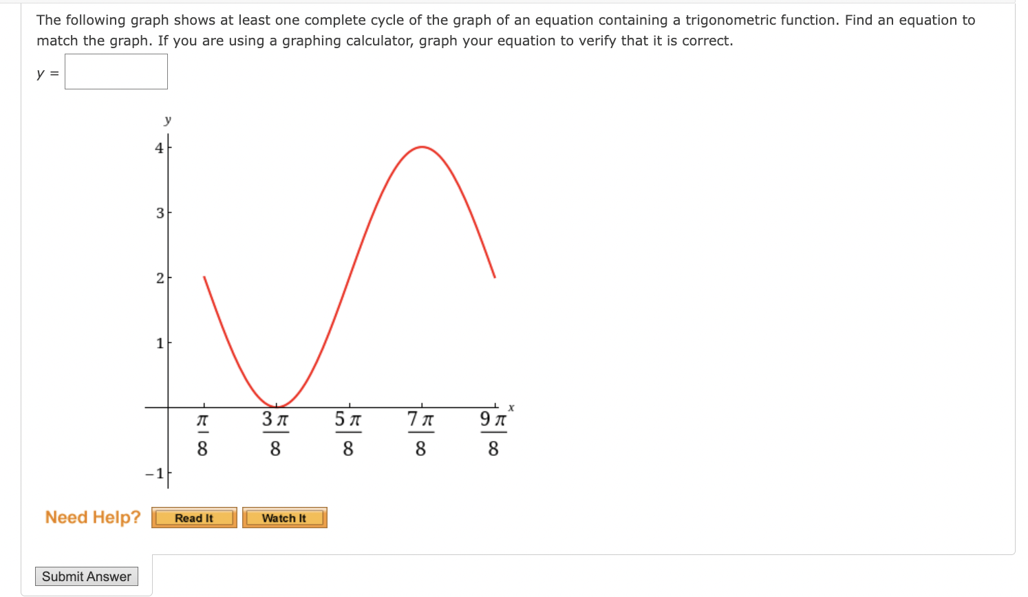 Solved The following graph shows at least one complete cycle | Chegg.com
