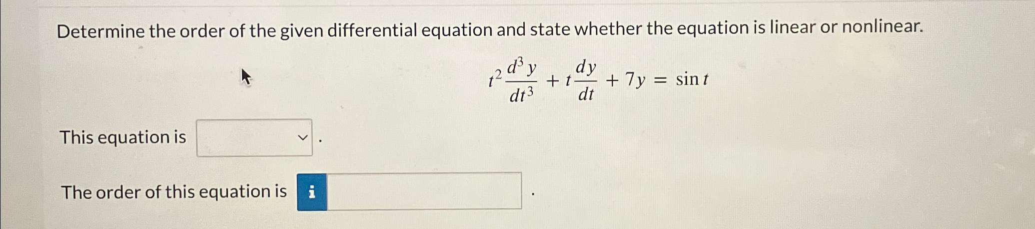 Solved Determine the order of the given differential | Chegg.com