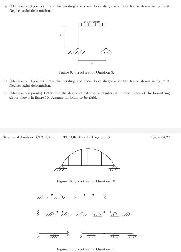 Solved 9. (Maximum 10 points) Draw the bending and shear | Chegg.com