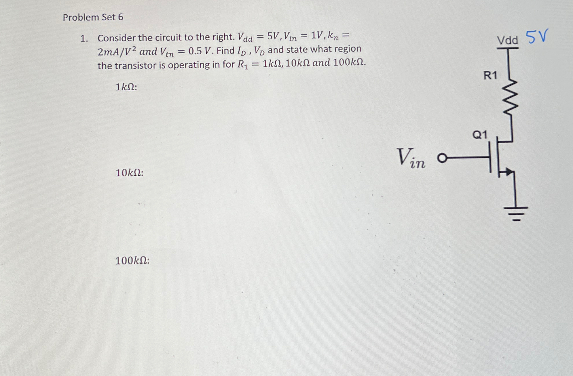Solved Problem Set 6Consider the circuit to the right. | Chegg.com