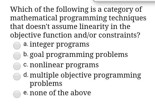 Solved Which of the following is a category of mathematical | Chegg.com