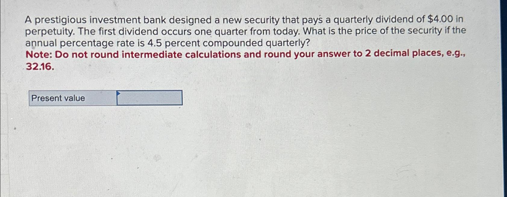 Solved A prestigious investment bank designed a new security | Chegg.com