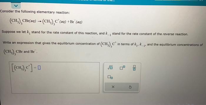 Solved Consider the following elementary reaction: | Chegg.com
