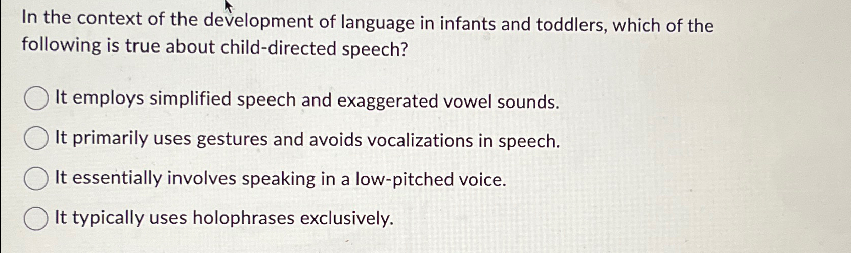 Solved In the context of the development of language in | Chegg.com