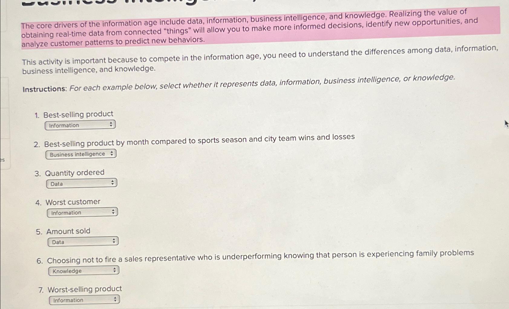 Solved The core drivers of the information age include data, | Chegg.com