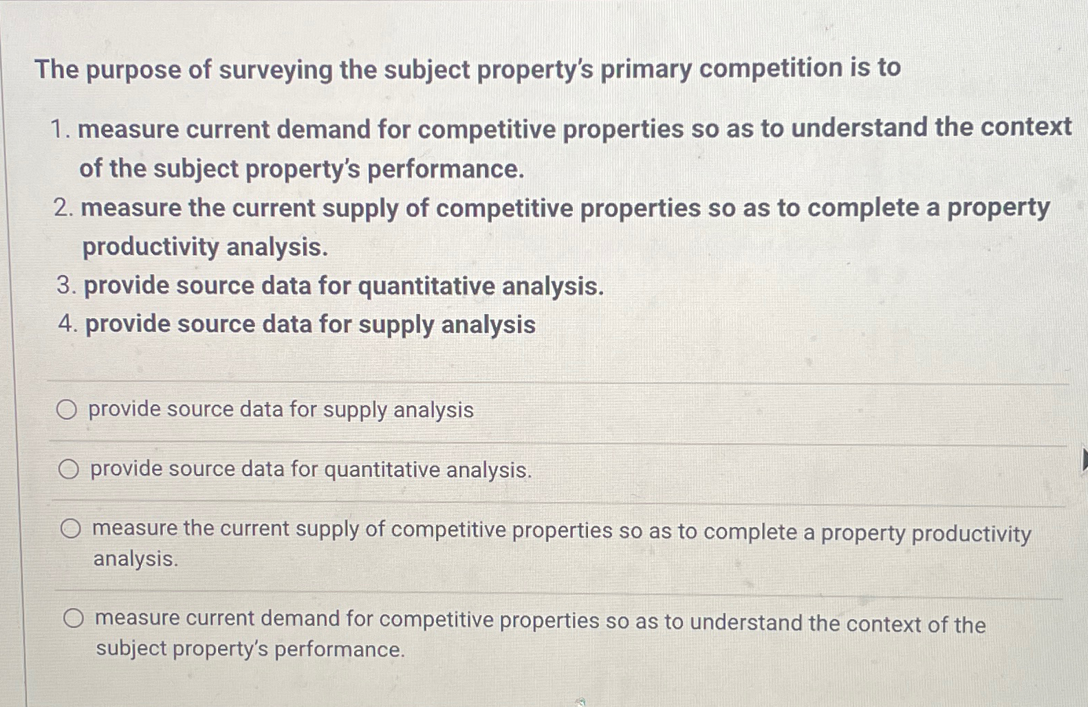 Solved The purpose of surveying the subject property's | Chegg.com