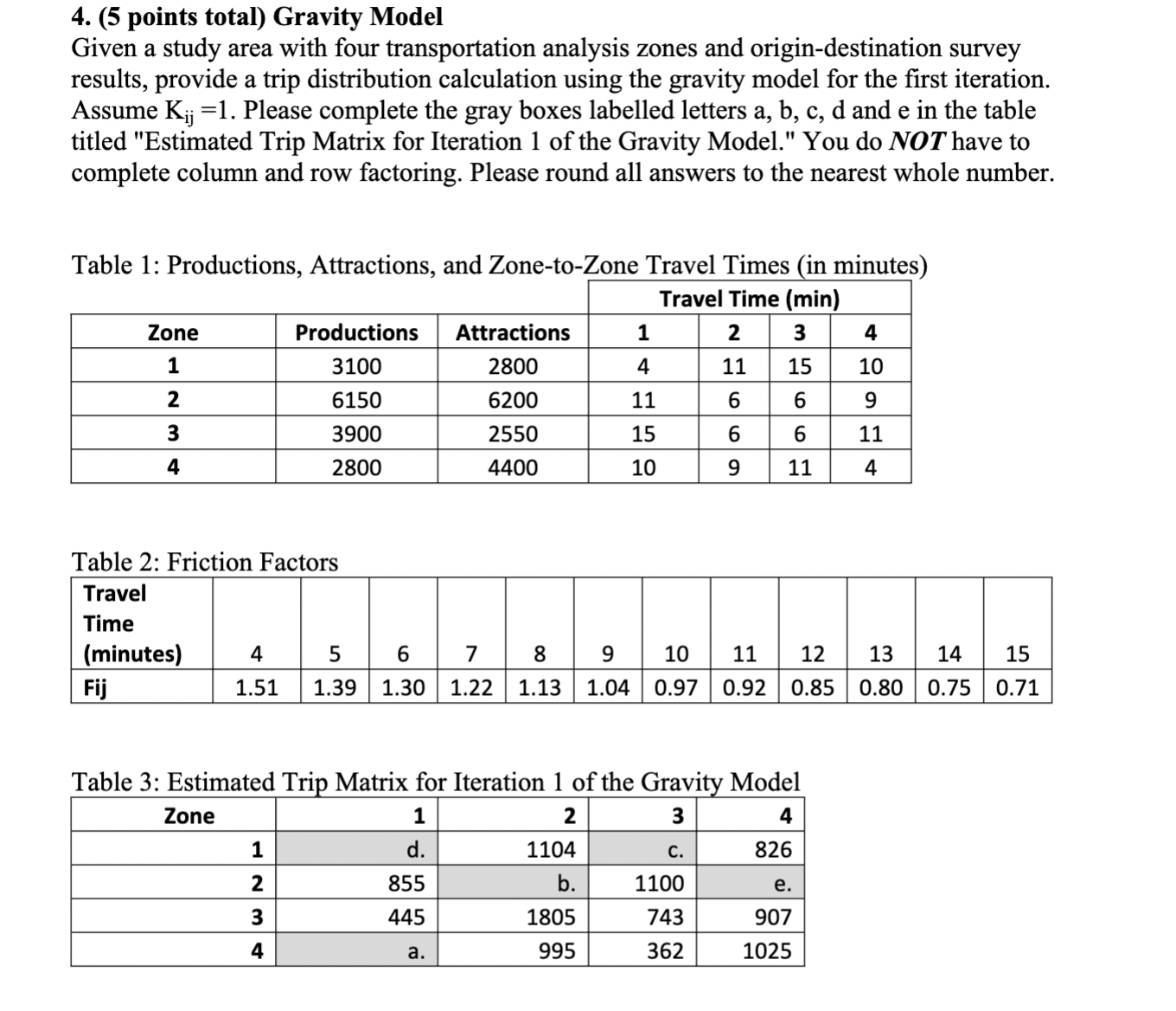 Solved 4. (5 ﻿points total) ﻿Gravity Model(5 ﻿points total) | Chegg.com