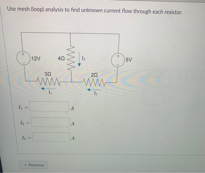Solved Use mesh (loop) analysis to find unknown current flow | Chegg.com