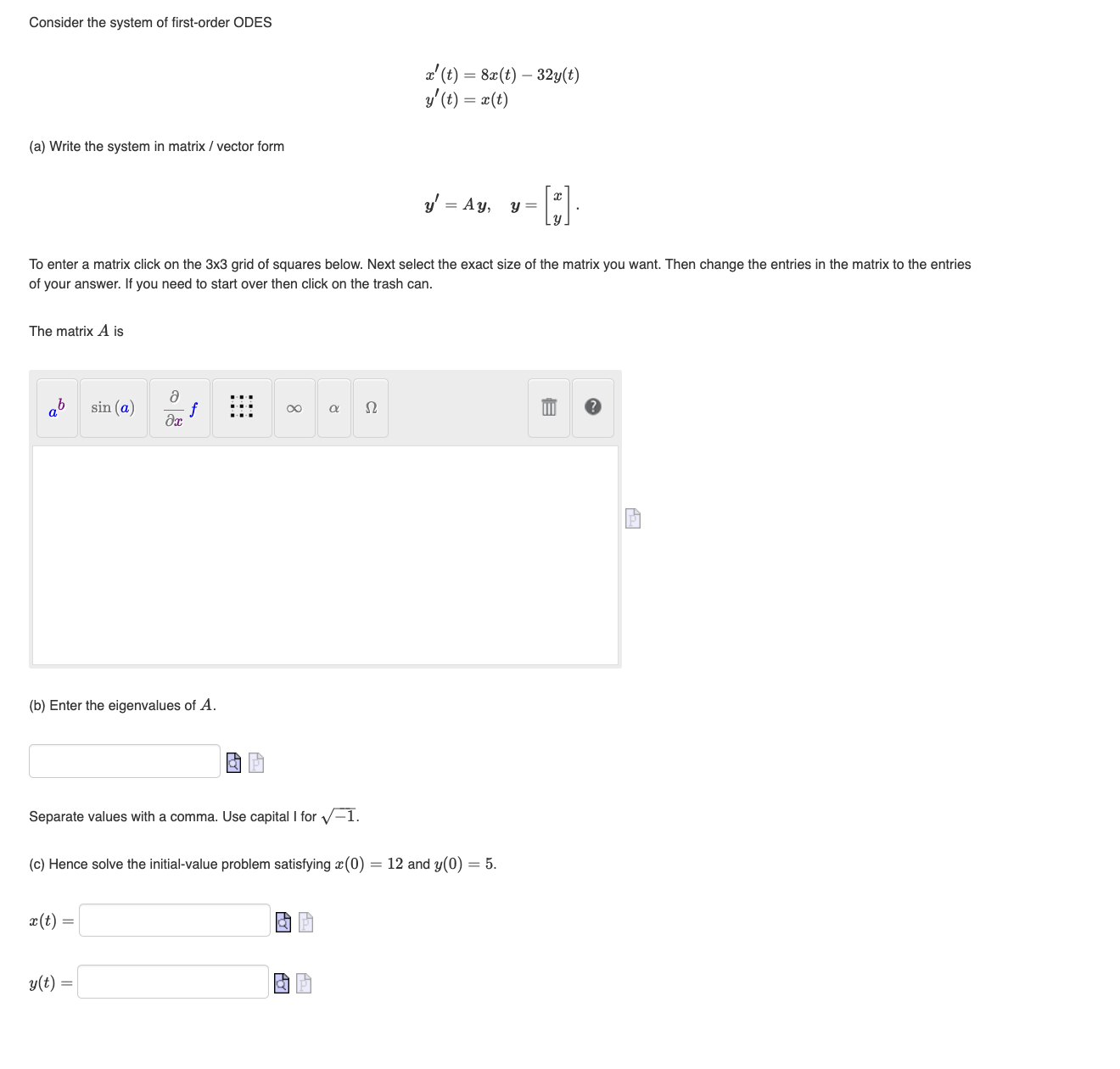 Solved Consider the system of first-order | Chegg.com
