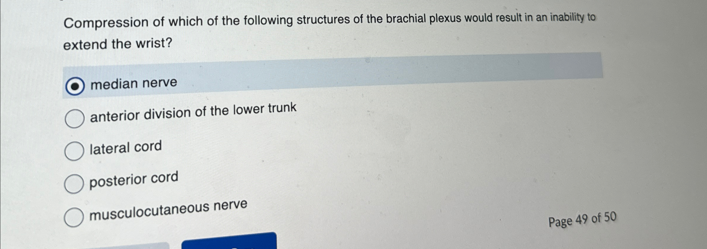 Solved Compression of which of the following structures of | Chegg.com