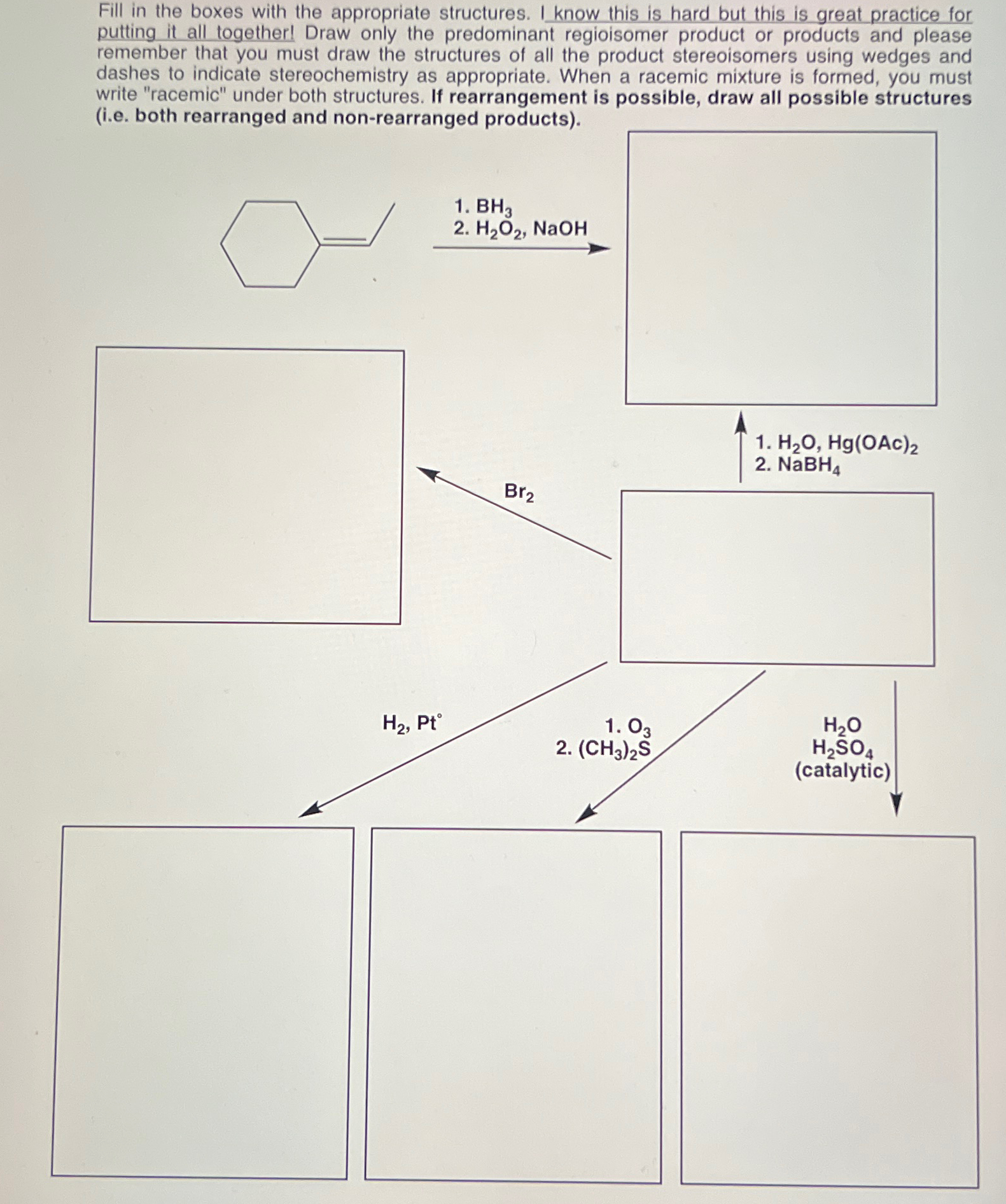Solved Fill in the boxes with the appropriate structures. I | Chegg.com