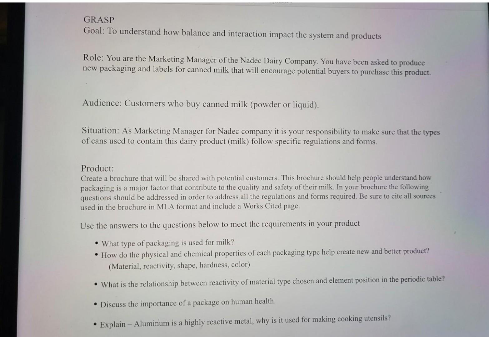 Solved GRASP Goal: To understand how balance and interaction | Chegg.com