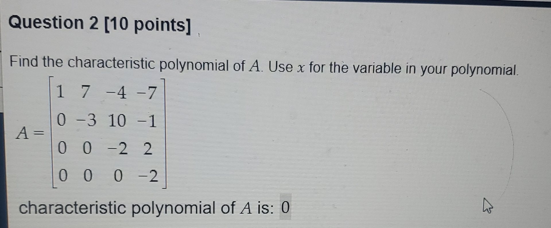 Solved Question 2 [10 ﻿points]Find the characteristic | Chegg.com