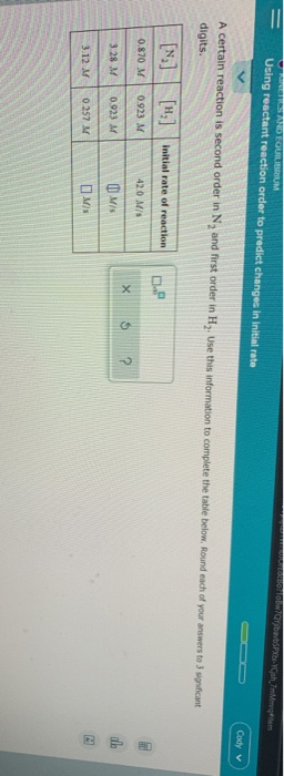 Solved G S AND EQUILIBRIUM Using reactant reaction order to | Chegg.com