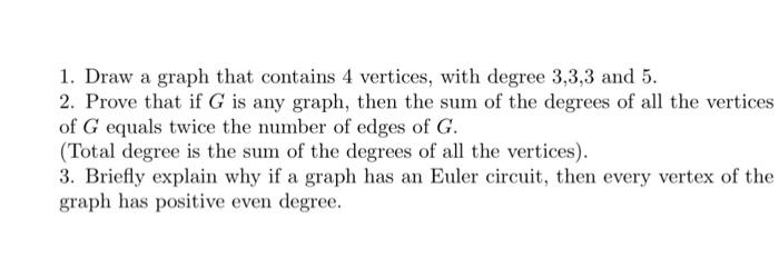 Solved Draw a graph that contains 4 vertices with degrees | Chegg.com