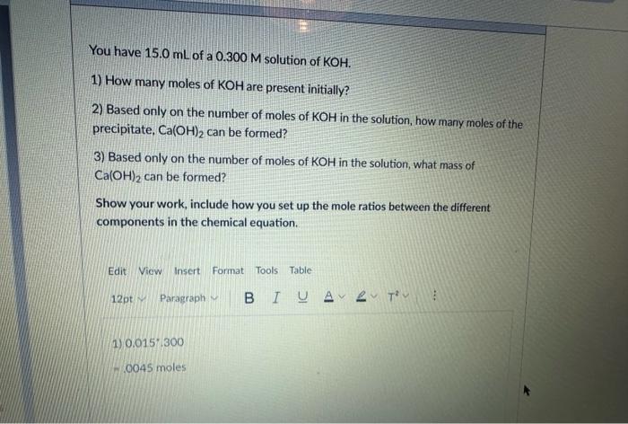 Solved You have 20.0mL of a 0.200 M solution of Ca(NO3)2. 2) | Chegg.com