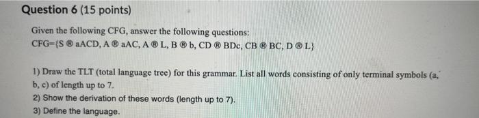 Solved Given the following CFG, answer the following | Chegg.com